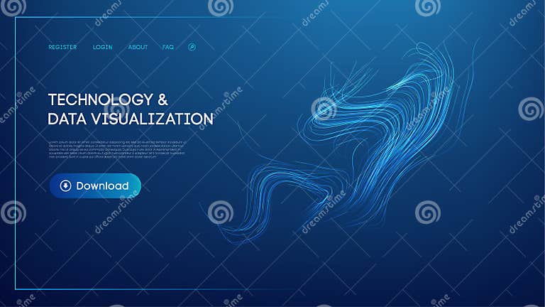 Abstract Glowing Blue Lines Illustrating Technology and Data Visualization Concepts Stock ...