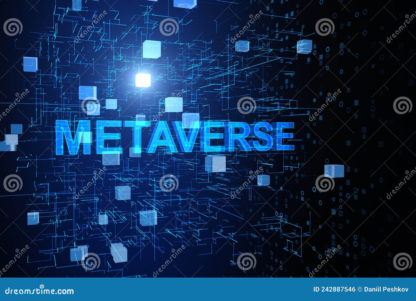 Metaverse Background Concept. Futuristic Digital Landscape In Virtual ...