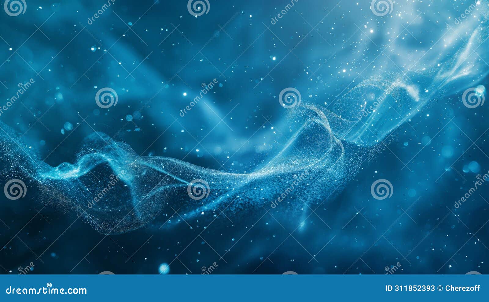 Abstract Glowing Blue Particles Wave Stock Image - Image of abstract ...