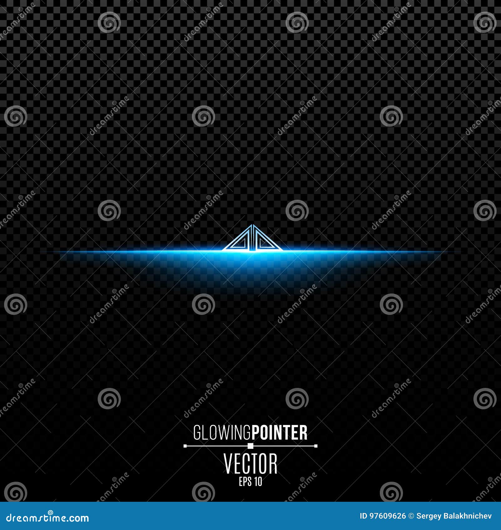 Abstract Glowing Blue Pointer with Pattern Up. Magic Arrow with ...