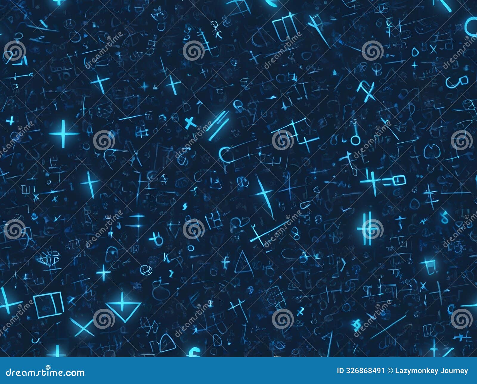 Abstract Glowing Blue Symbols Design Elements Medical Tech Background ...