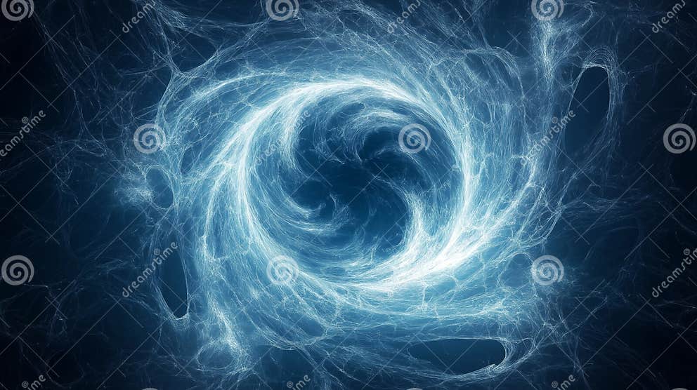 Abstract Glowing Blue Vortex of Light on a Dark Background Stock ...