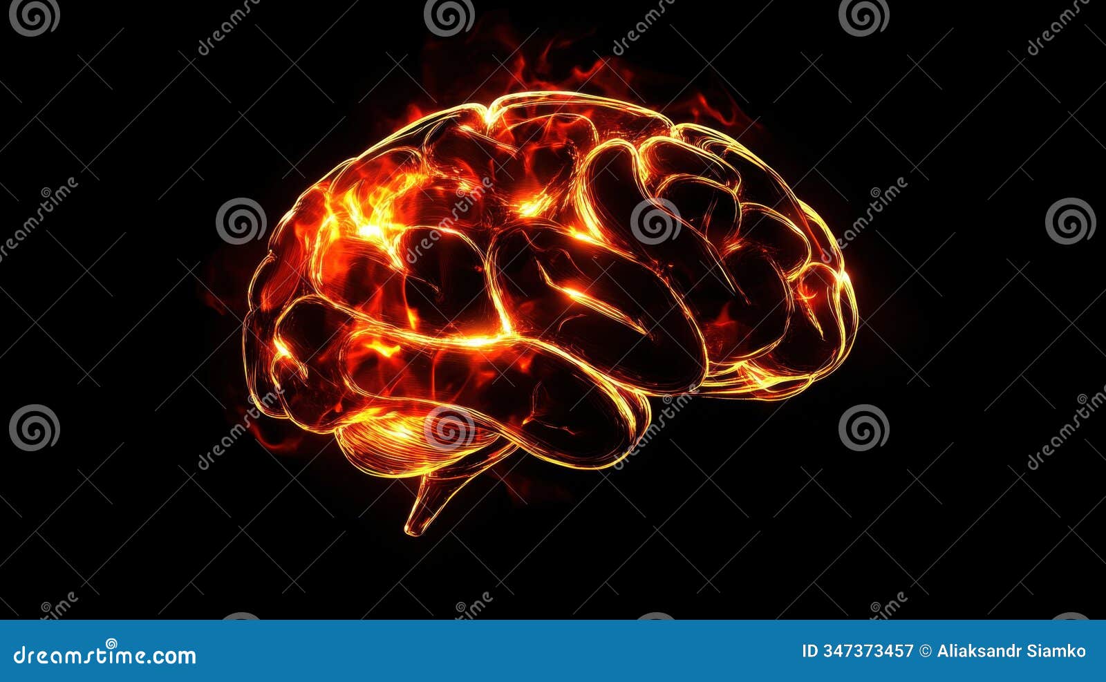 Abstract Glowing Brain Illustration with Human Intelligence Concept ...