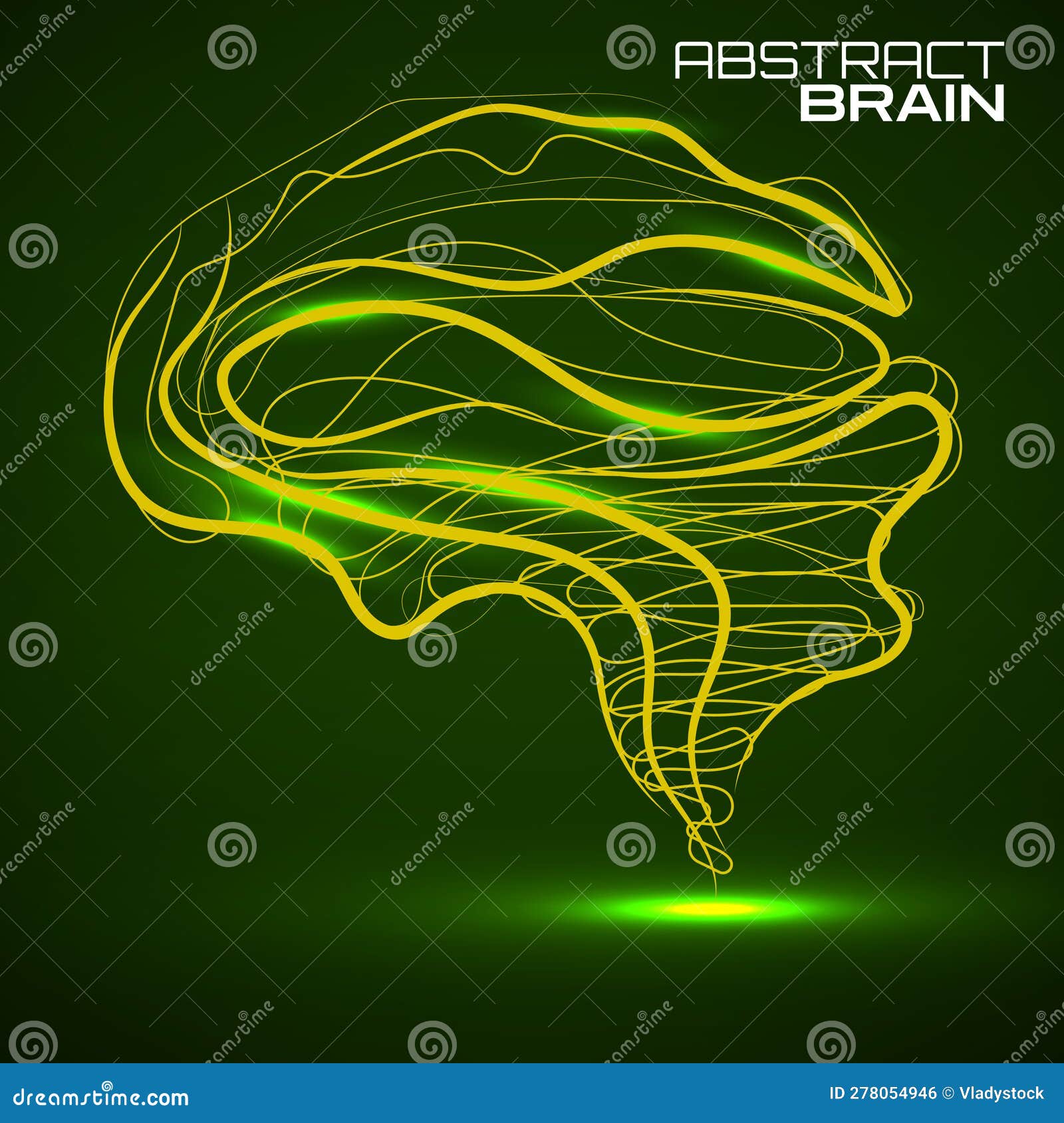 Abstract Glowing Brain with Lines Stock Vector - Illustration of grunge ...