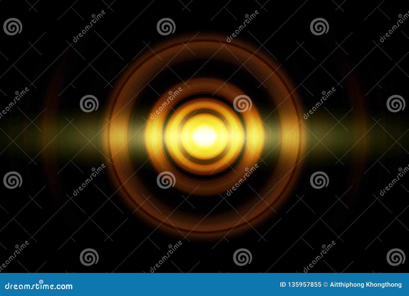 Abstract Glowing Circle Orange Light Effect with Sound Waves ...
