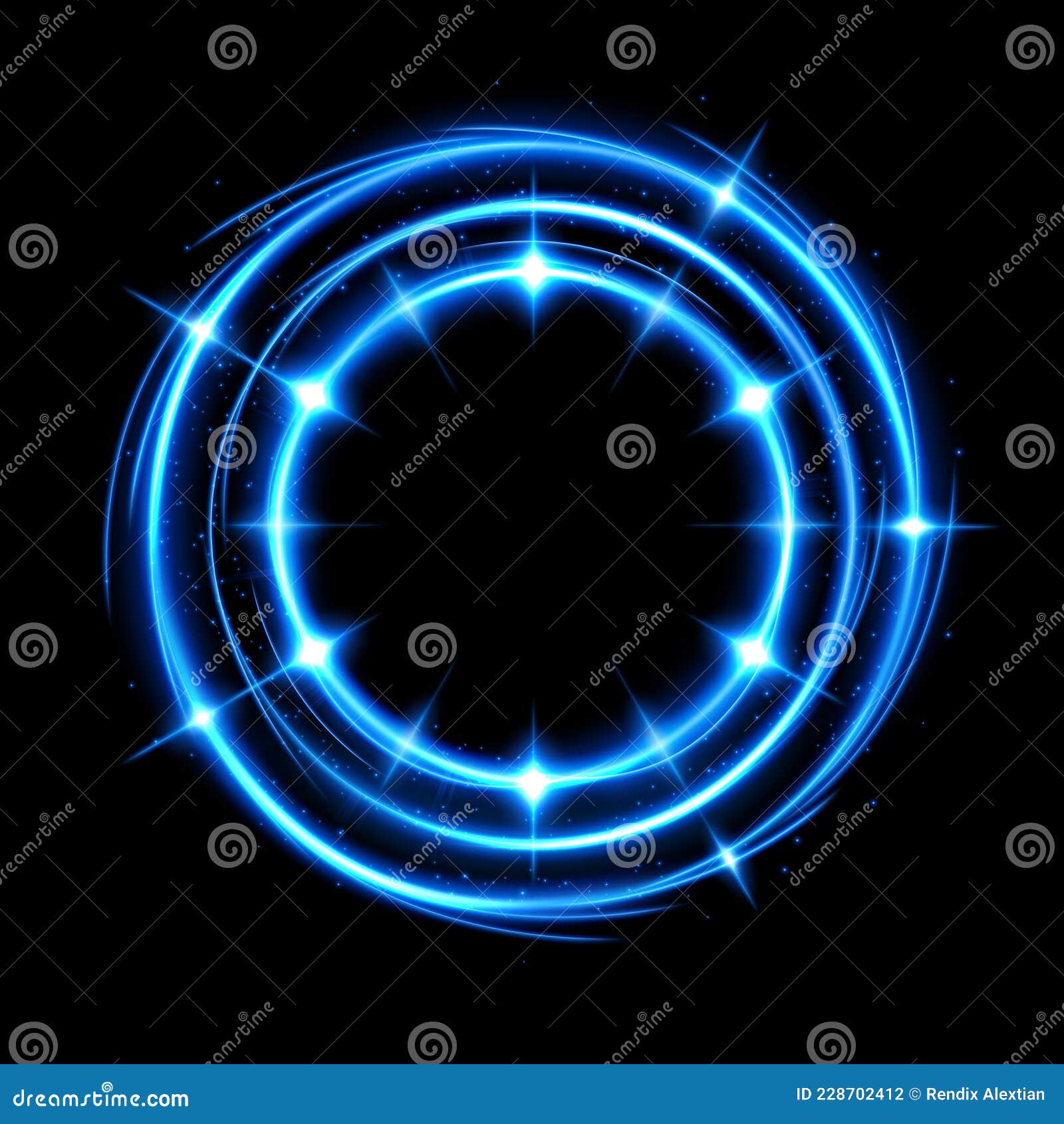 Abstract Glowing Circle with a Transparent Background, Isolated and ...