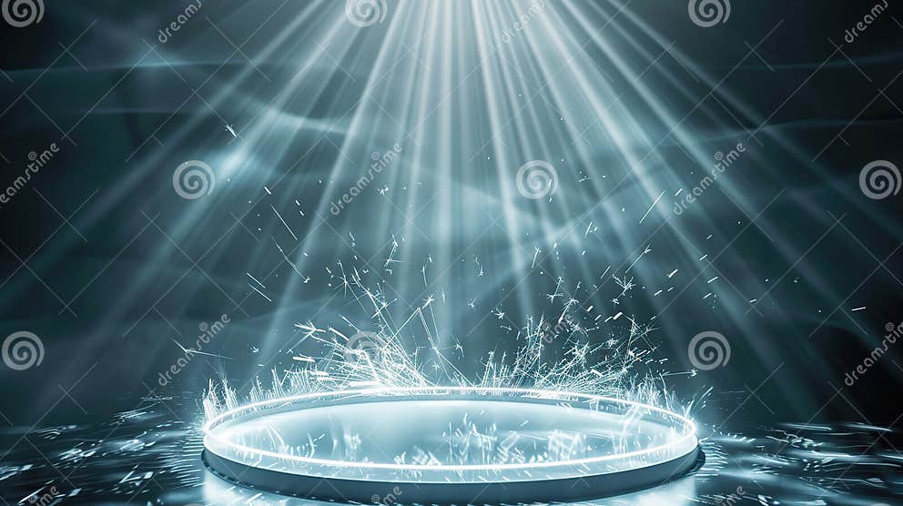 Abstract Glowing Circle with White Light Stock Illustration ...