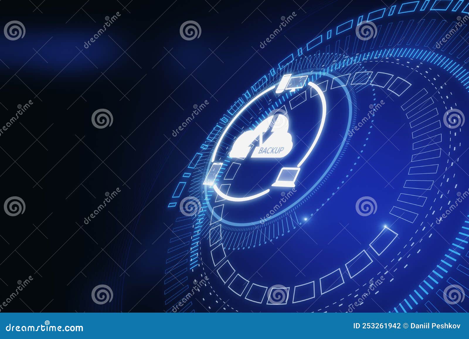 Abstract Glowing Cloud Hologram on Blurry Dark Wallpaper. Cloud ...