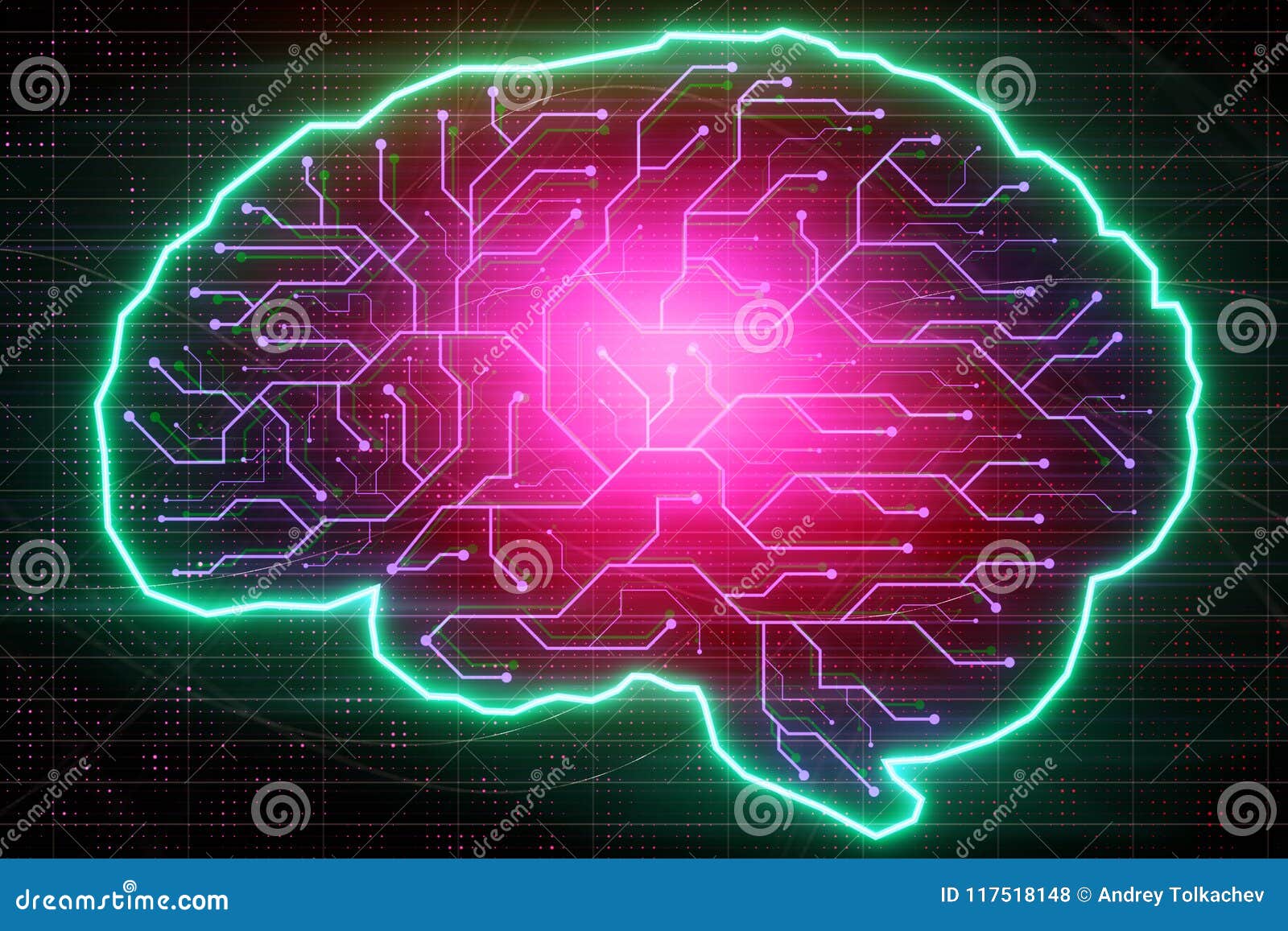 Digital brain backdrop stock illustration. Illustration of mesh - 117518148