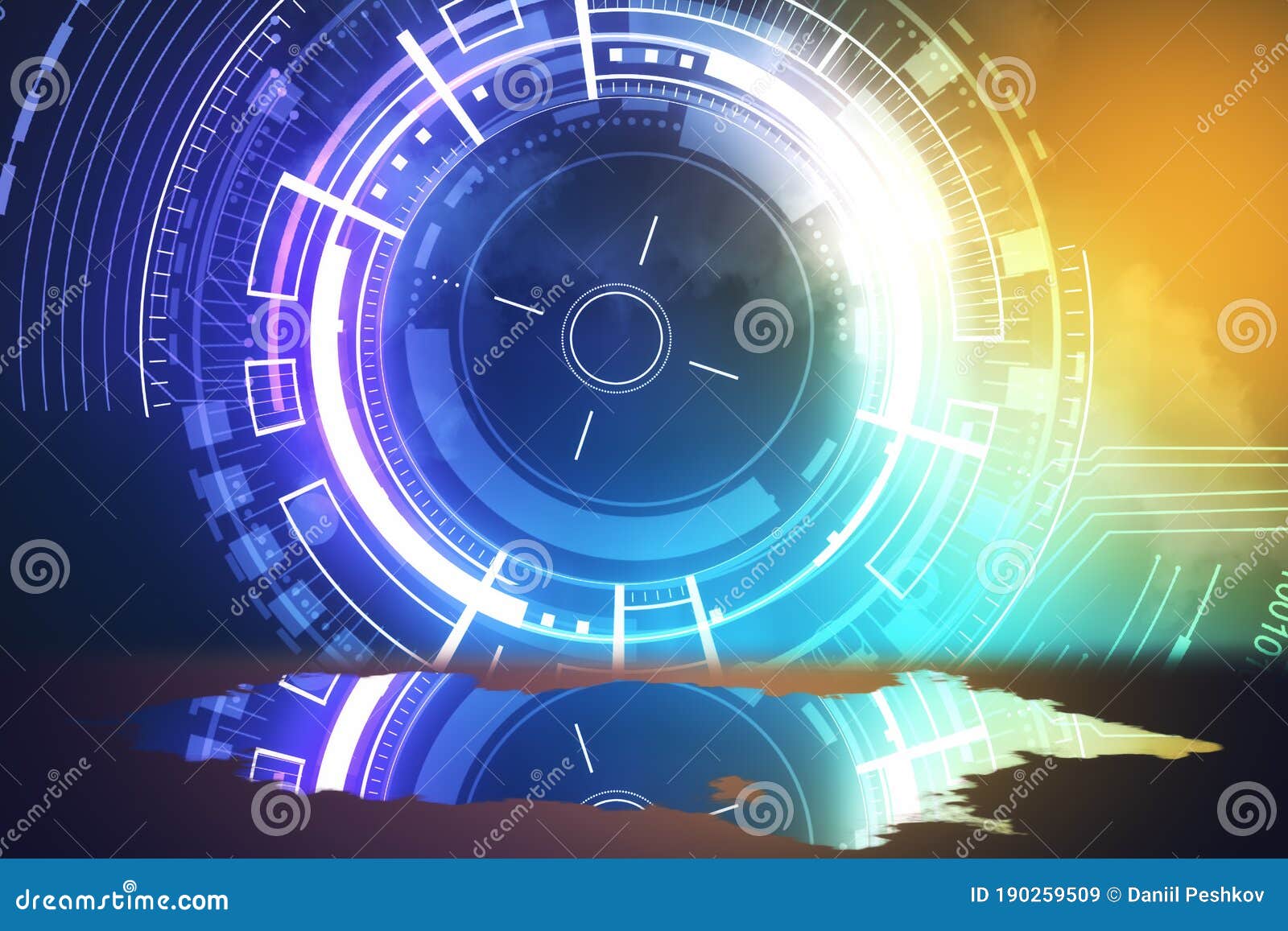 Abstract Glowing Digital Circle Wallpaper Stock Image - Image of ...