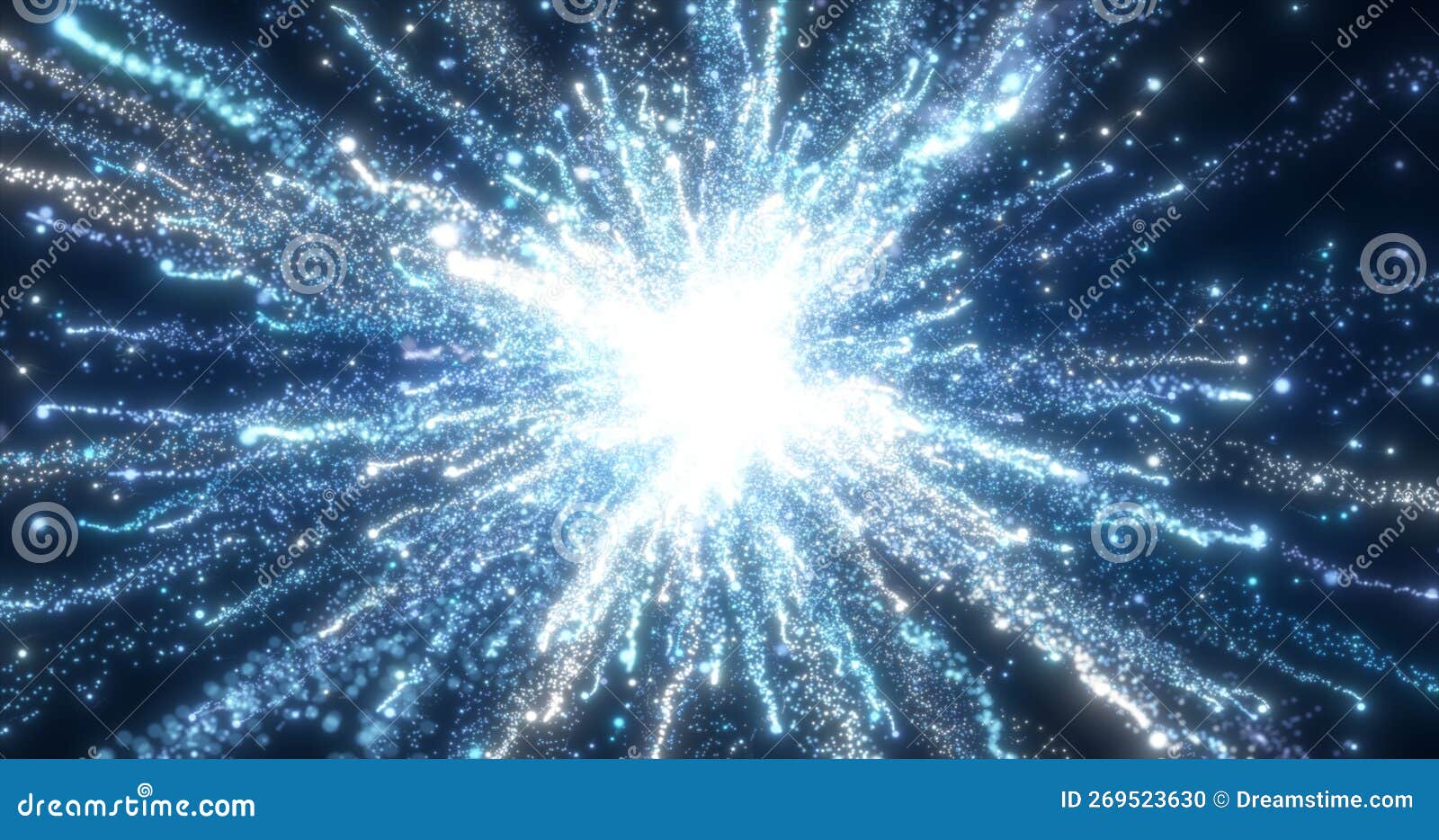 Abstract Glowing Energy Explosion Whirlwind Firework from Blue Lines ...