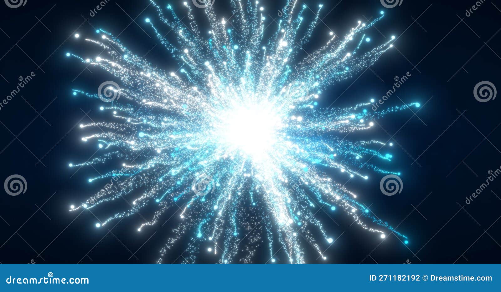 Abstract Glowing Energy Explosion Whirlwind Firework from Blue Lines ...