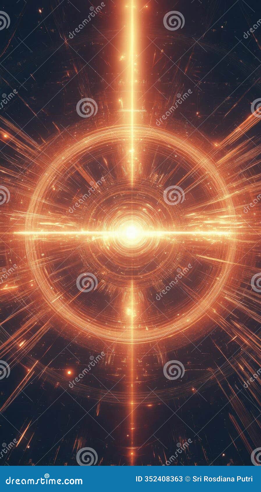 Abstract Glowing Energy Pattern with Circular Design and Light Rays ...