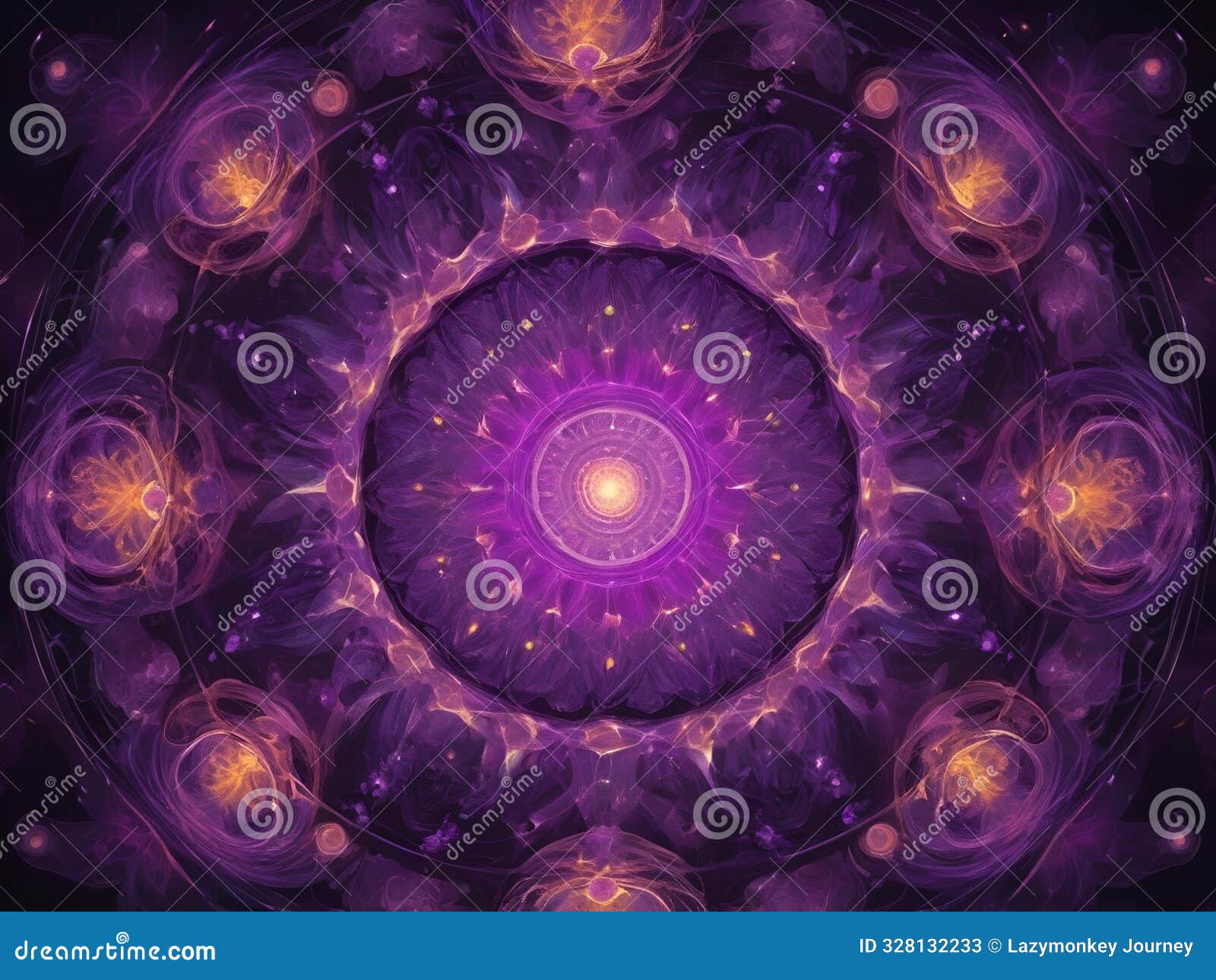 Abstract Glowing Fantasy Background with Colorful Creative Circular ...