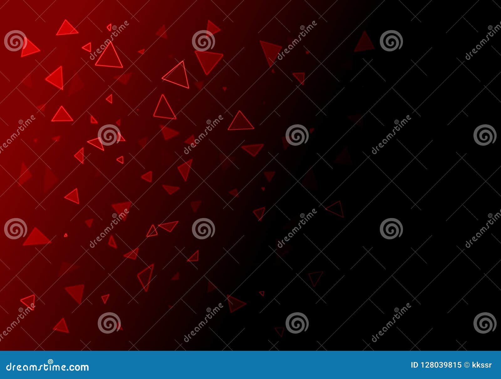 Abstract Glowing Floating Geometry Red Triangles Background. Stock ...