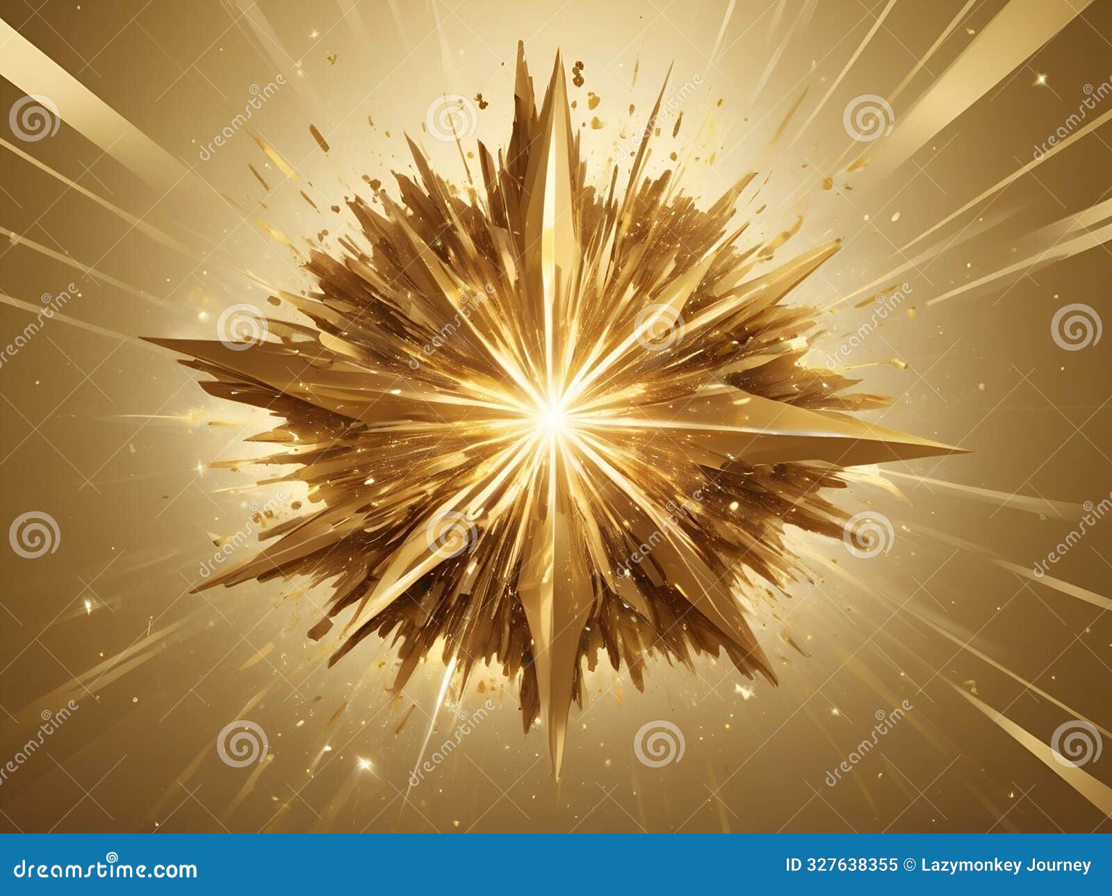 Abstract Glowing Gold Background. Explosion Star Stock Illustration ...