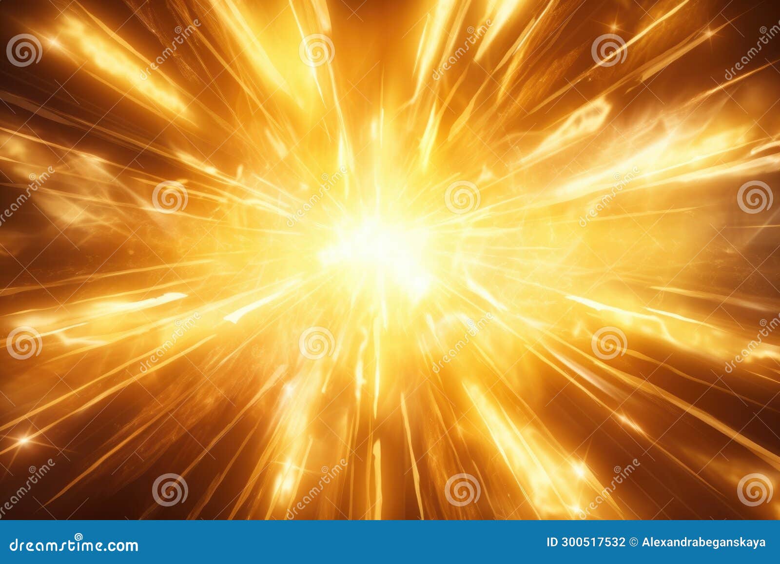 Abstract Glowing Golden Light Effect with Sparkling Rays Stock ...