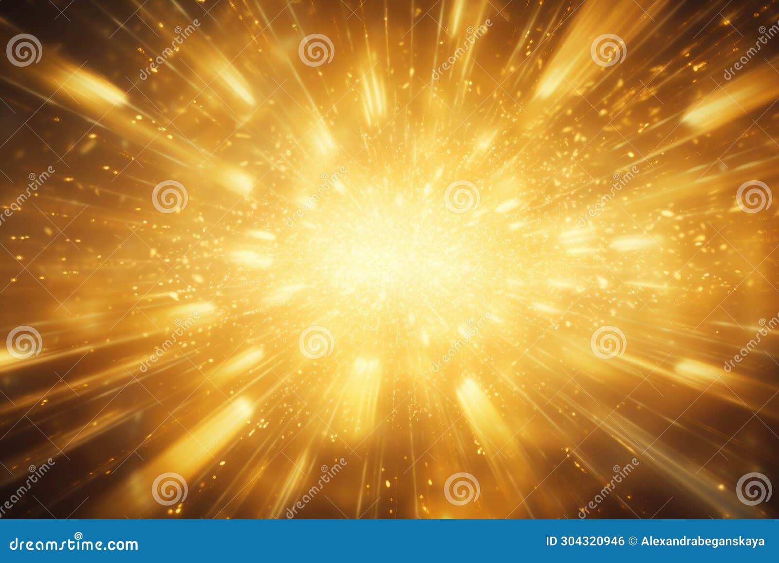 Abstract Glowing Golden Light Effect with Sparkling Rays Stock ...