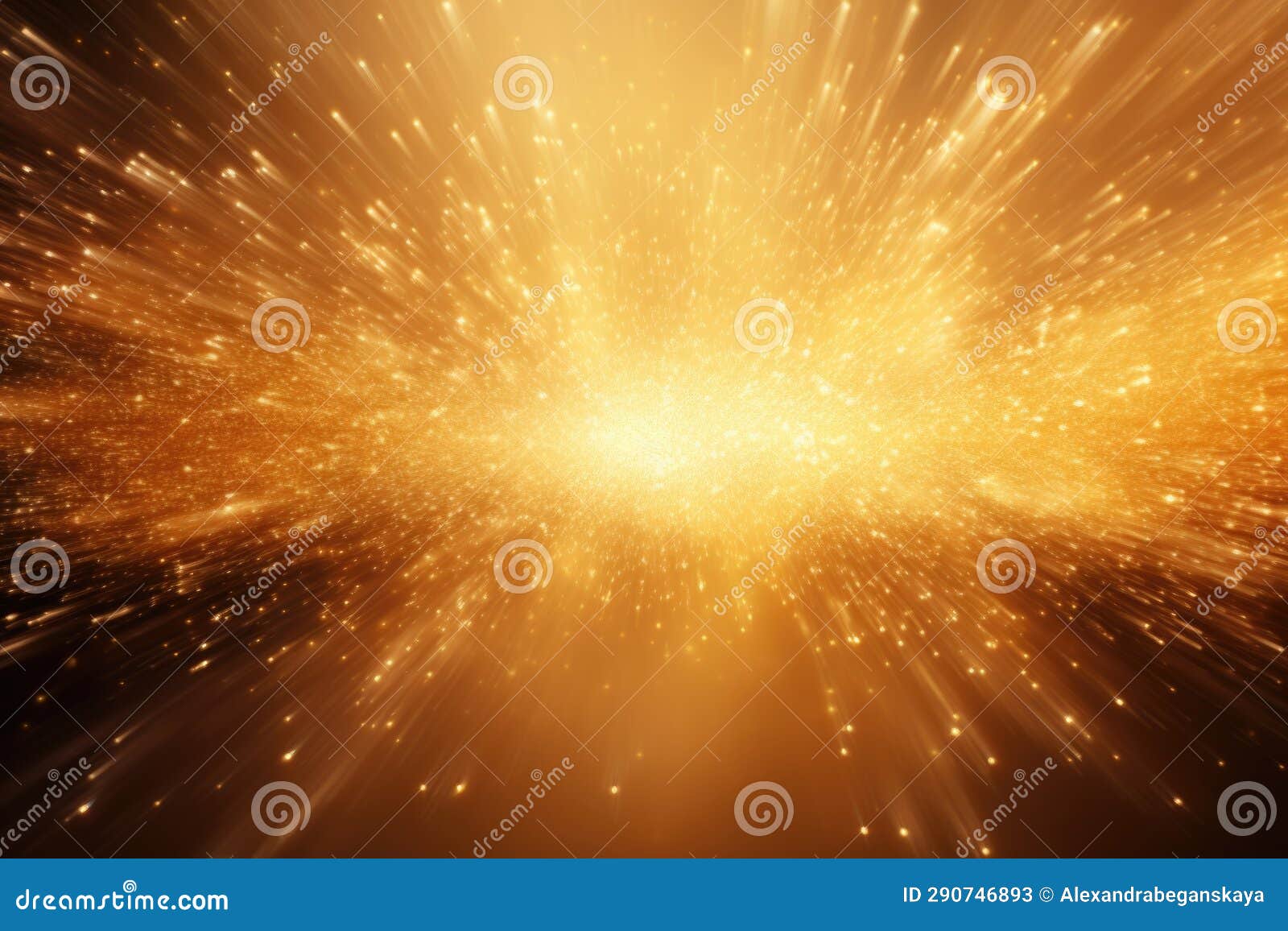 Abstract Glowing Golden Light Effect with Sparkling Rays Stock ...