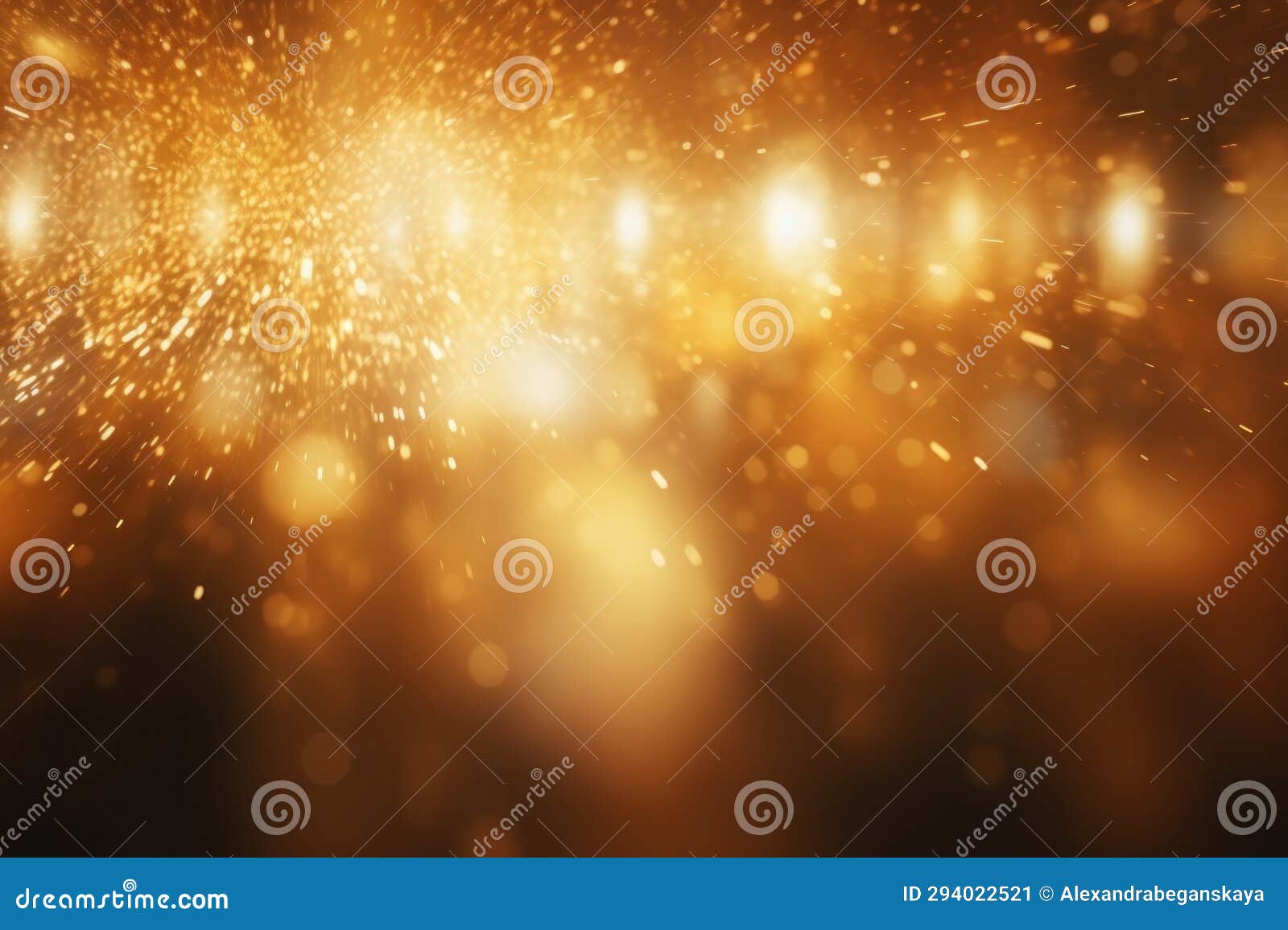 Abstract Glowing Golden Light Effect with Sparkling Rays Stock ...