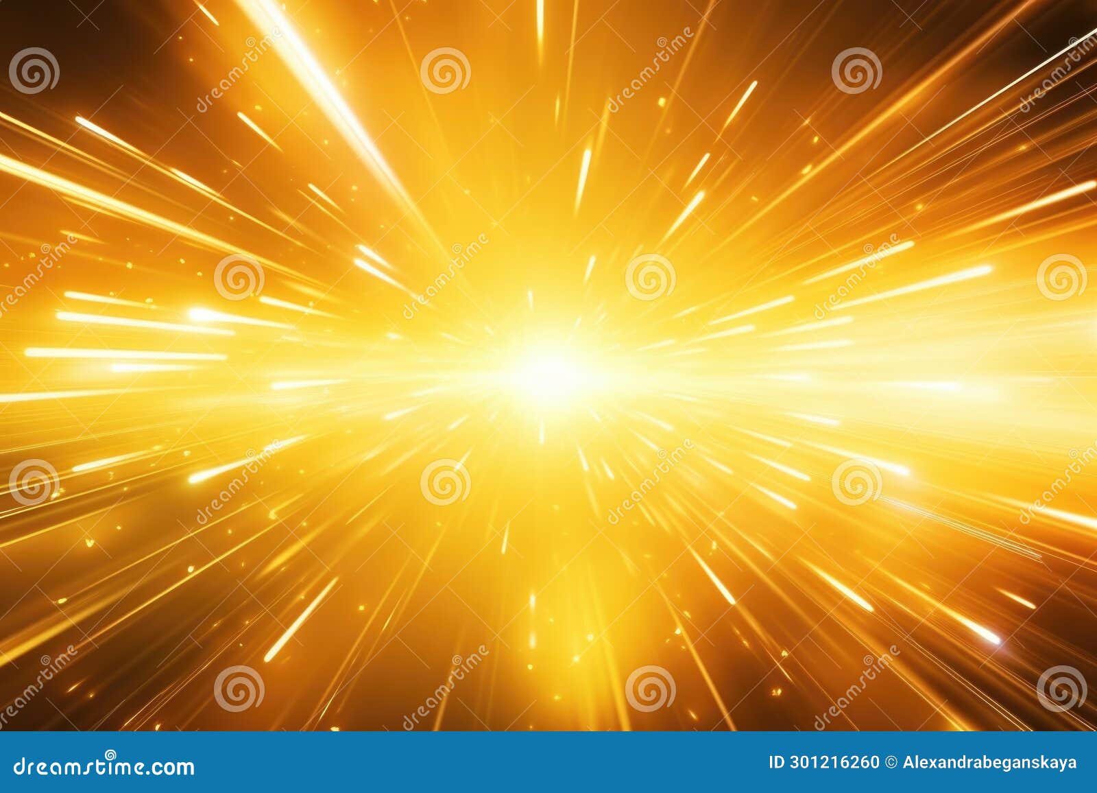 Abstract Glowing Golden Light Effect with Sparkling Rays Stock ...