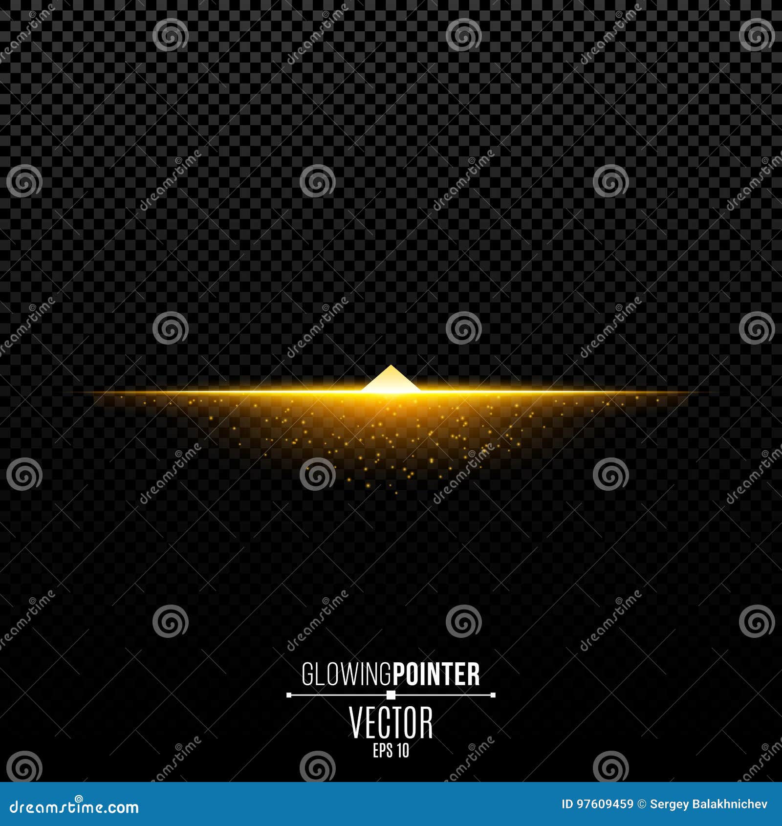 Abstract Glowing Golden Pointer Up. Magic Arrow with Illumination and ...