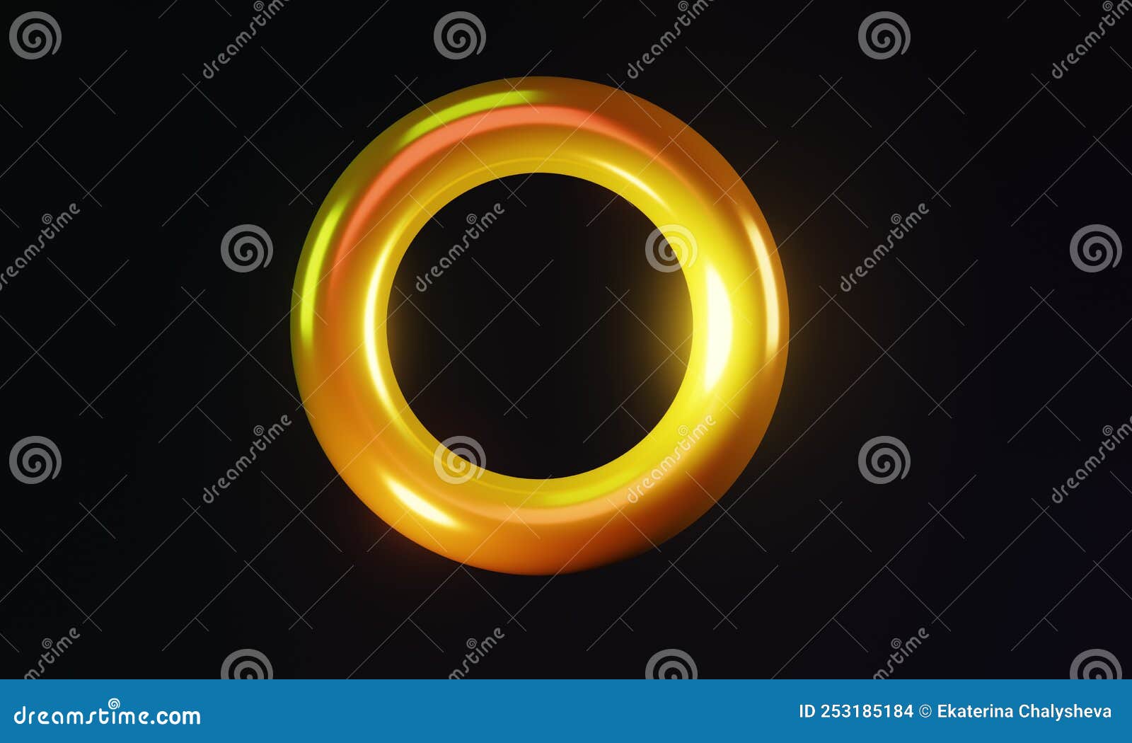 3D Golden Torus Knot Isolated On White Background. Glamorous And Luxury ...