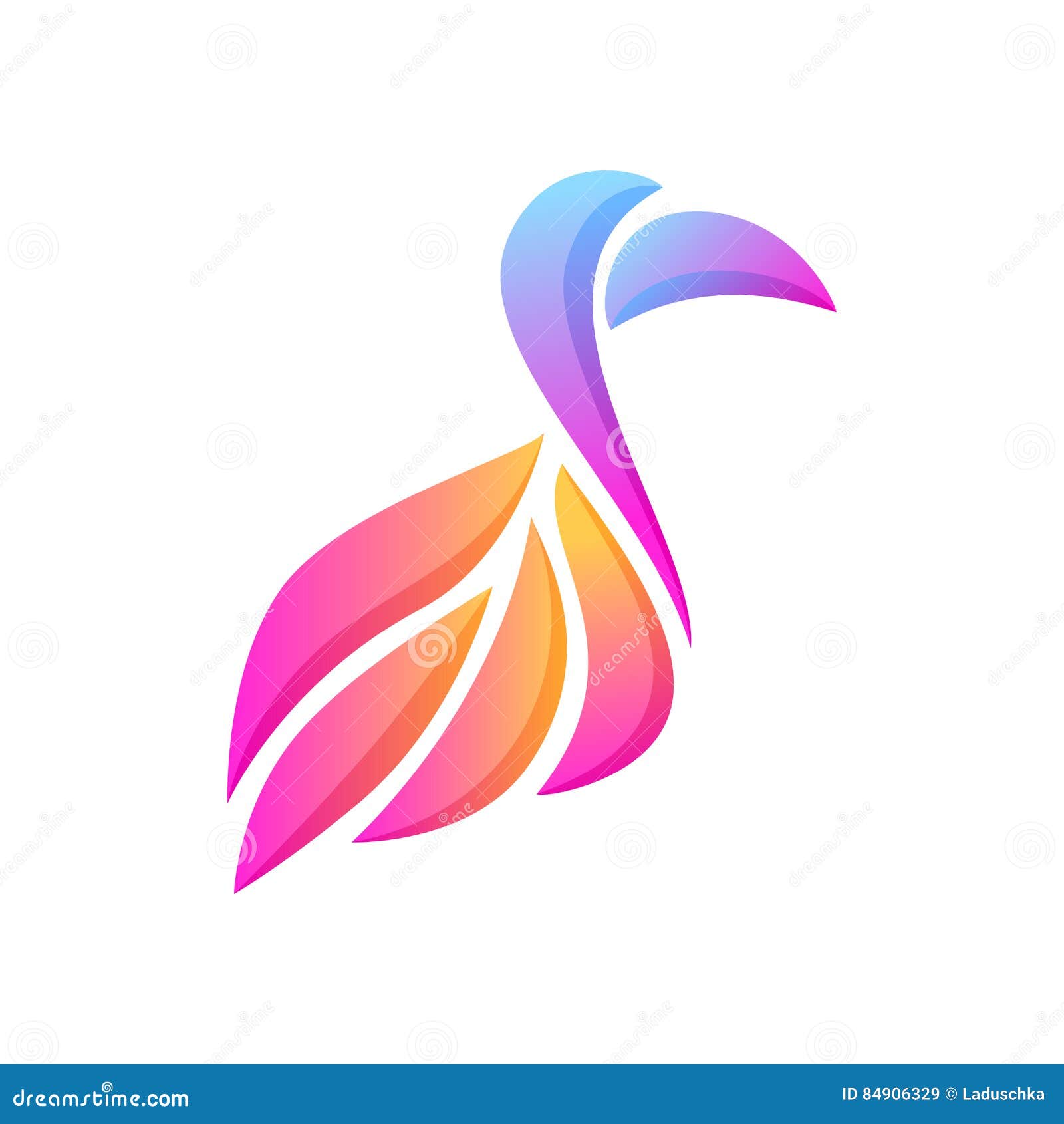 Abstract Glowing Gradient Bird with Big Stock Vector - Illustration of ...