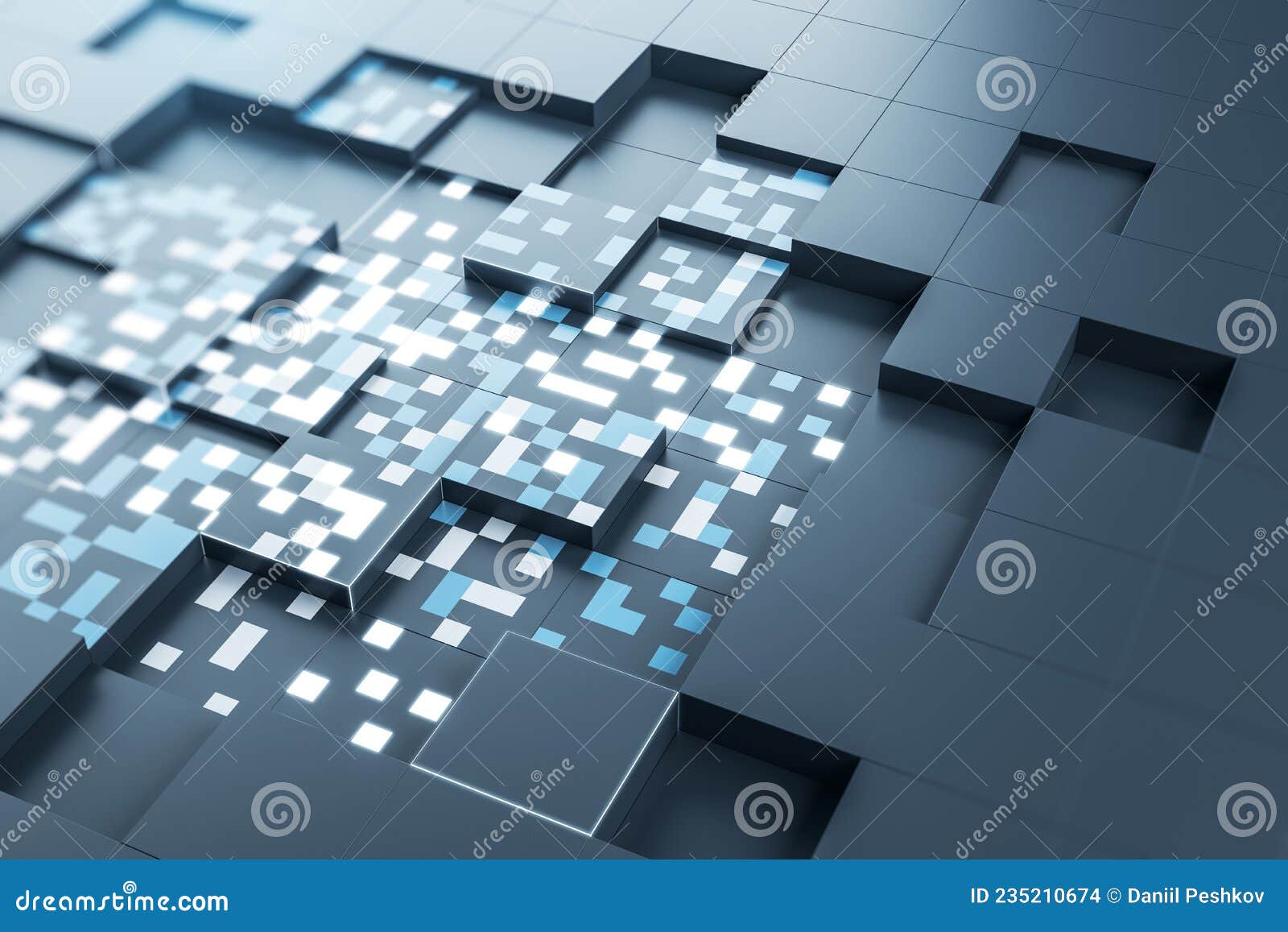 Abstract Glowing Gray Square Wallpaper. Technology and Design Concept ...