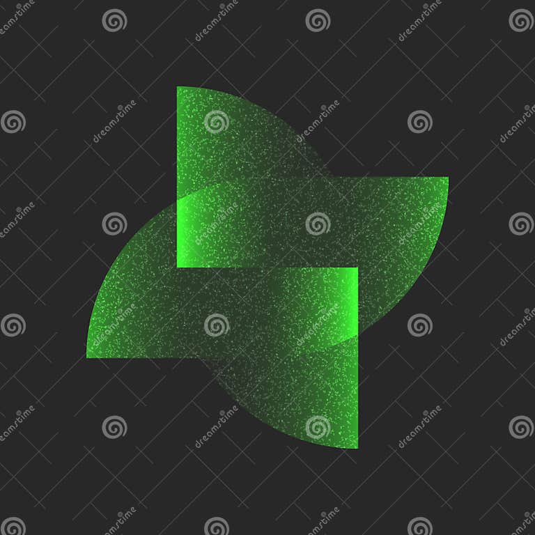 Abstract Glowing Green Vortex Geometric Composition with Noise Texture ...