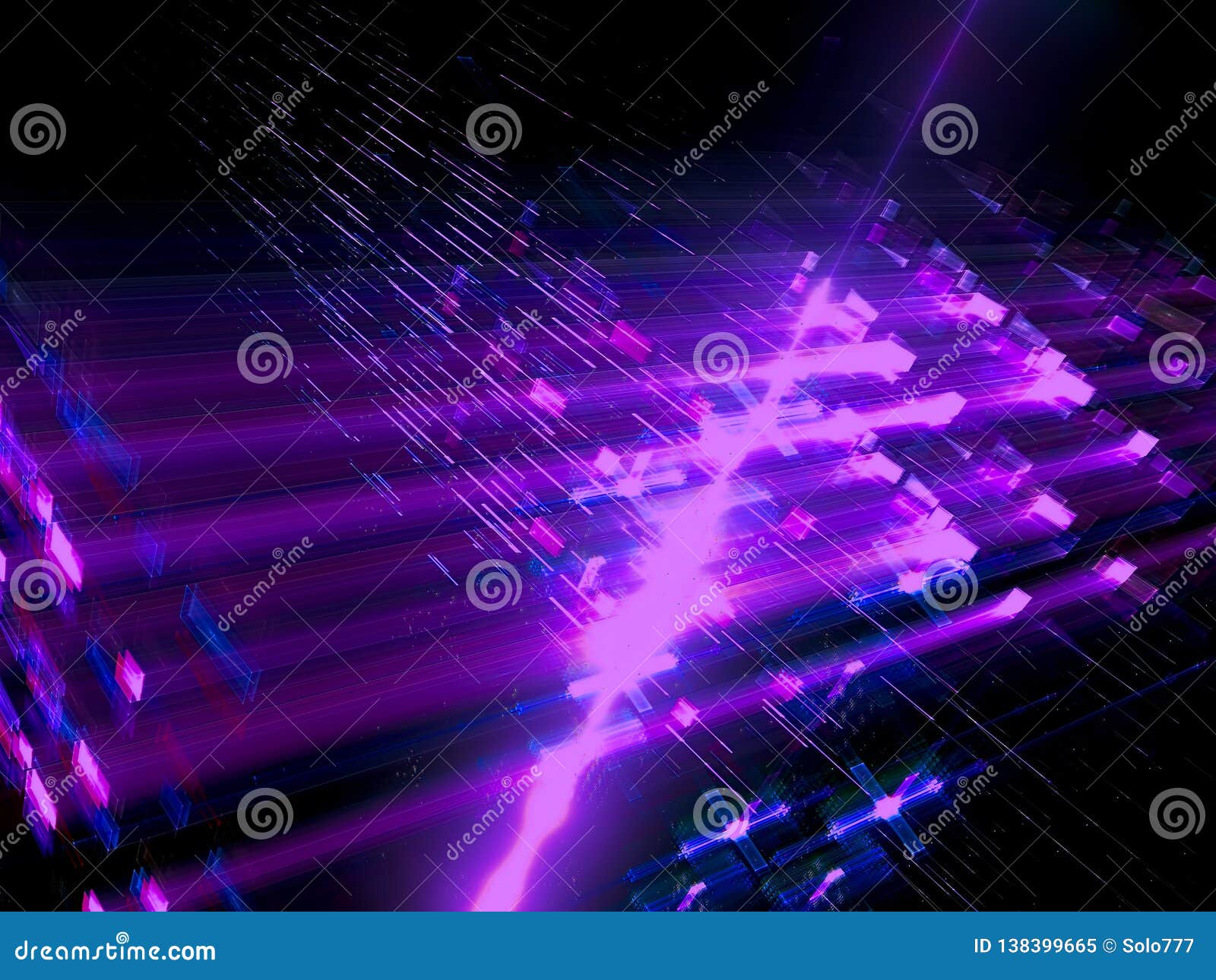 Abstract Glowing Grid and Rays - Digitally Generated Image Stock ...