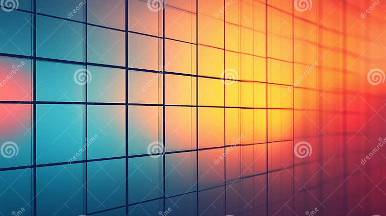 Abstract Glowing Grid with Soft Color Transitions Stock Illustration ...