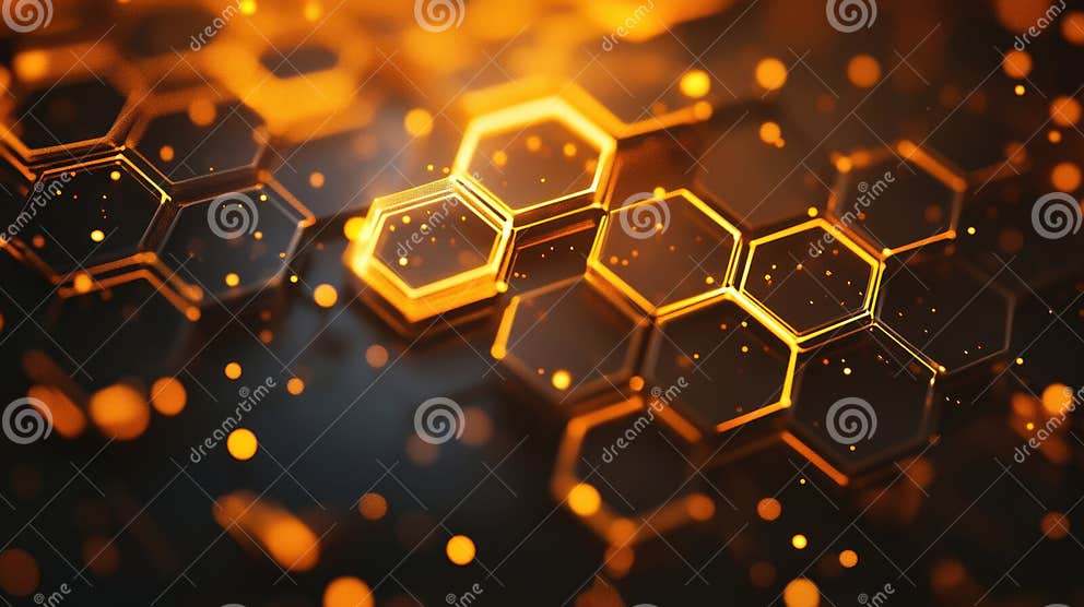 Abstract Glowing Hexagon Pattern Stock Illustration - Illustration of ...