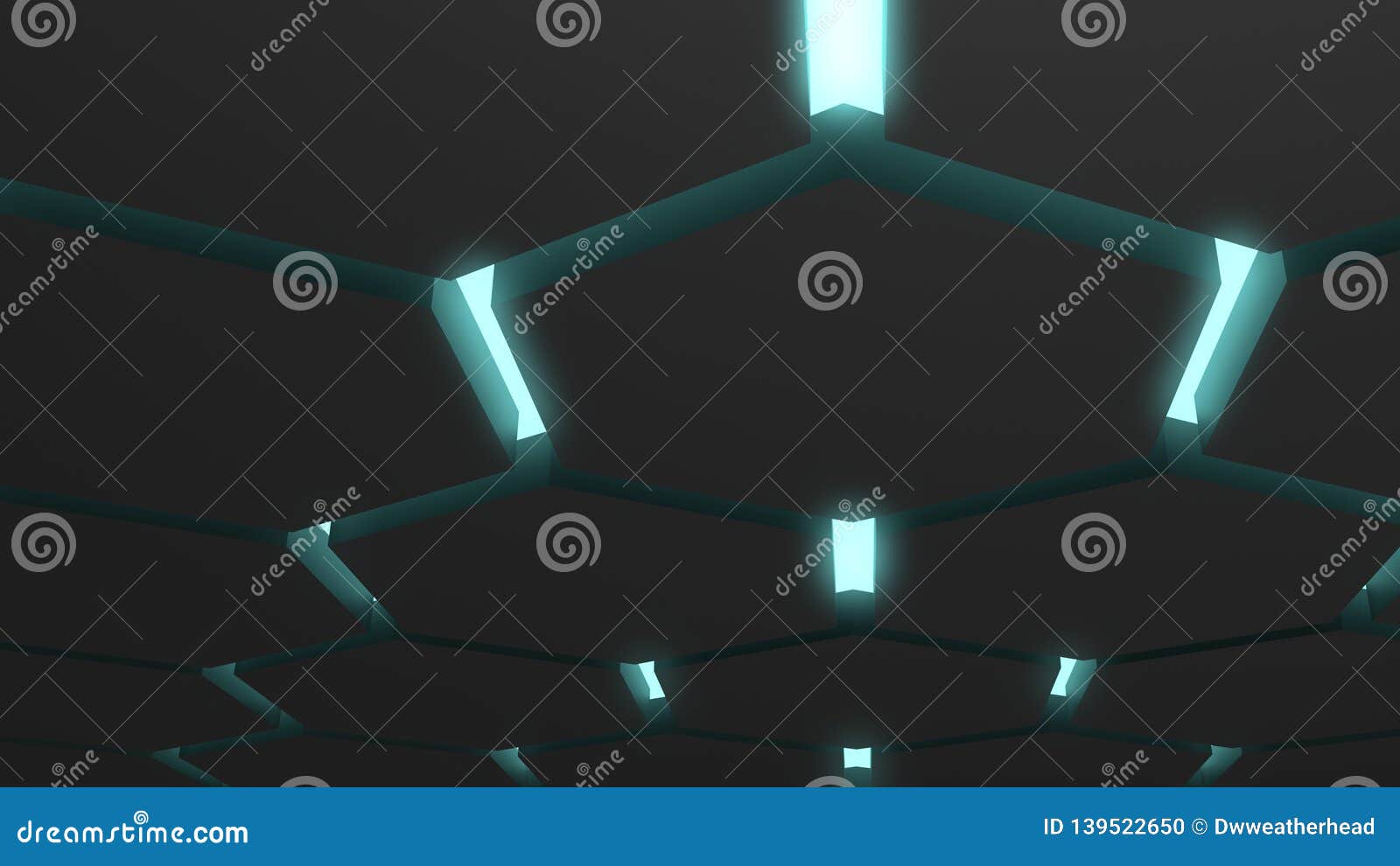 Abstract Glowing Hexagon Pattern Futuristic Technology Blue Stock ...