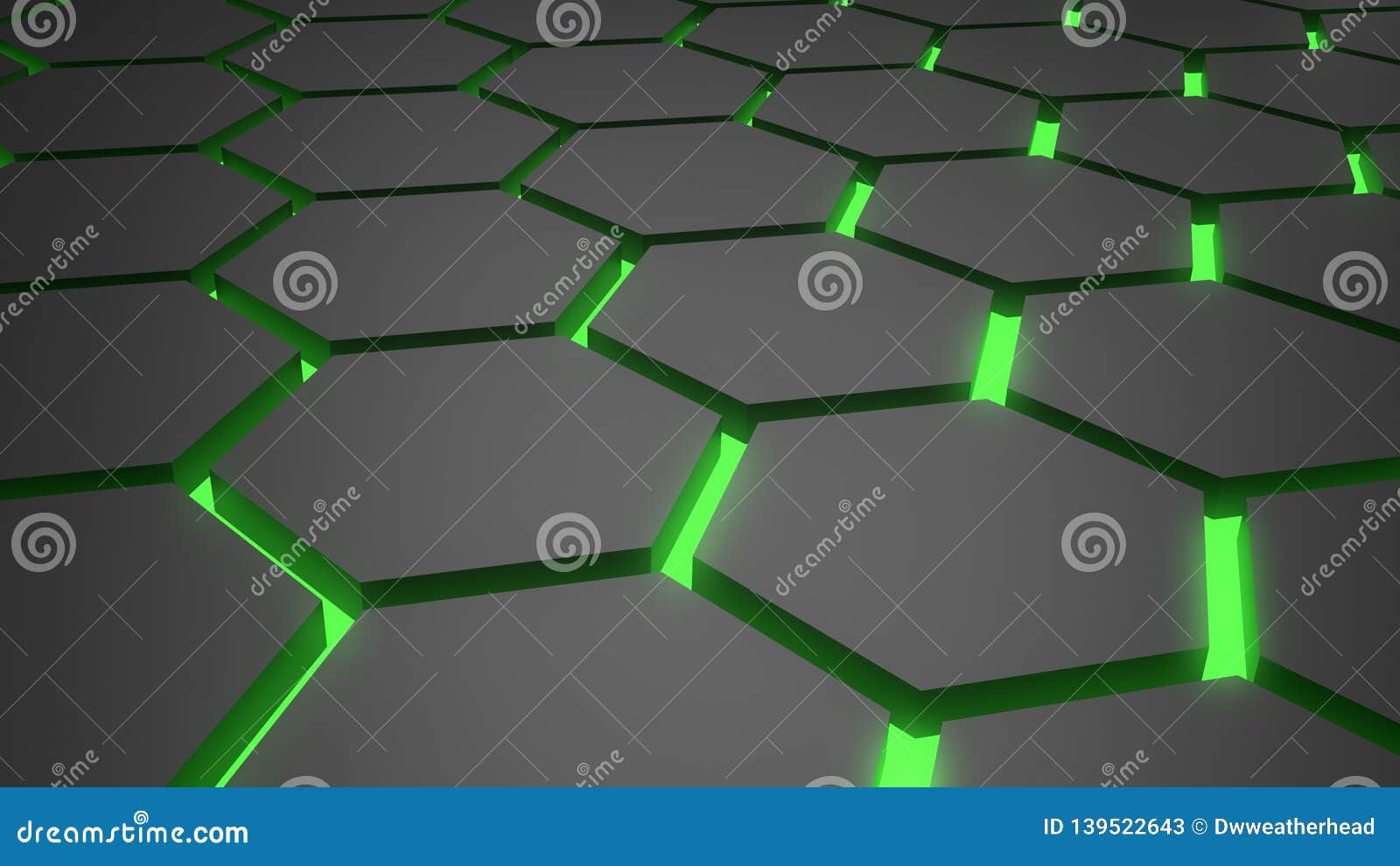 Abstract Glowing Hexagon Pattern Futuristic Technology Green Stock ...
