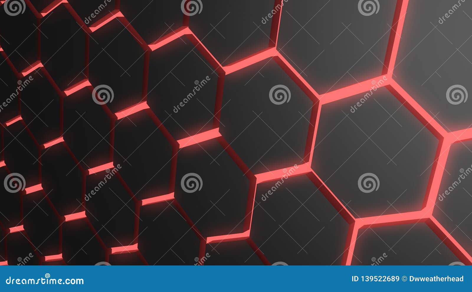 Abstract Glowing Hexagon Pattern Futuristic Technology Red Stock ...