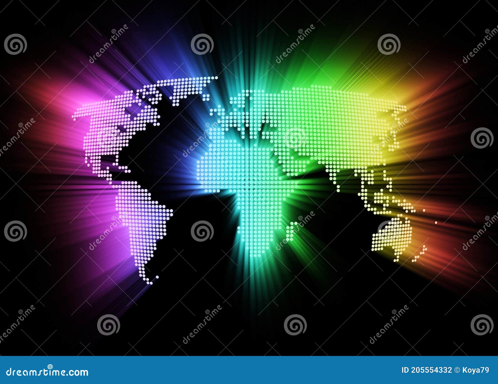 Abstract Glowing Hi-tech World Map As Background Stock Illustration ...