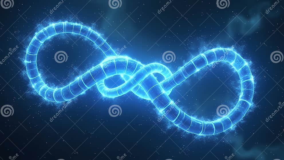 Abstract Glowing Infinity Symbol, Endless Loop, Cycle Concept Stock ...