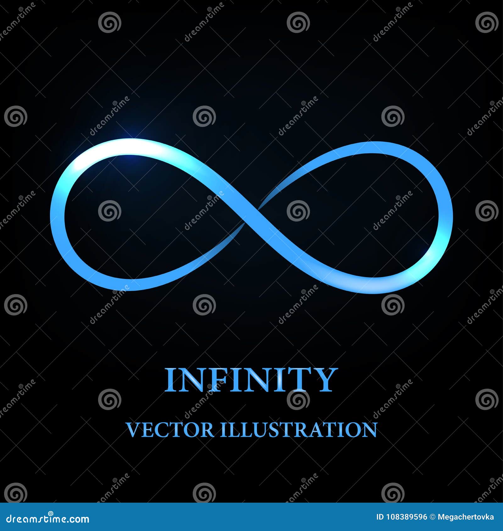 Abstract Glowing Infinity Symbol Stock Vector - Illustration of endless ...