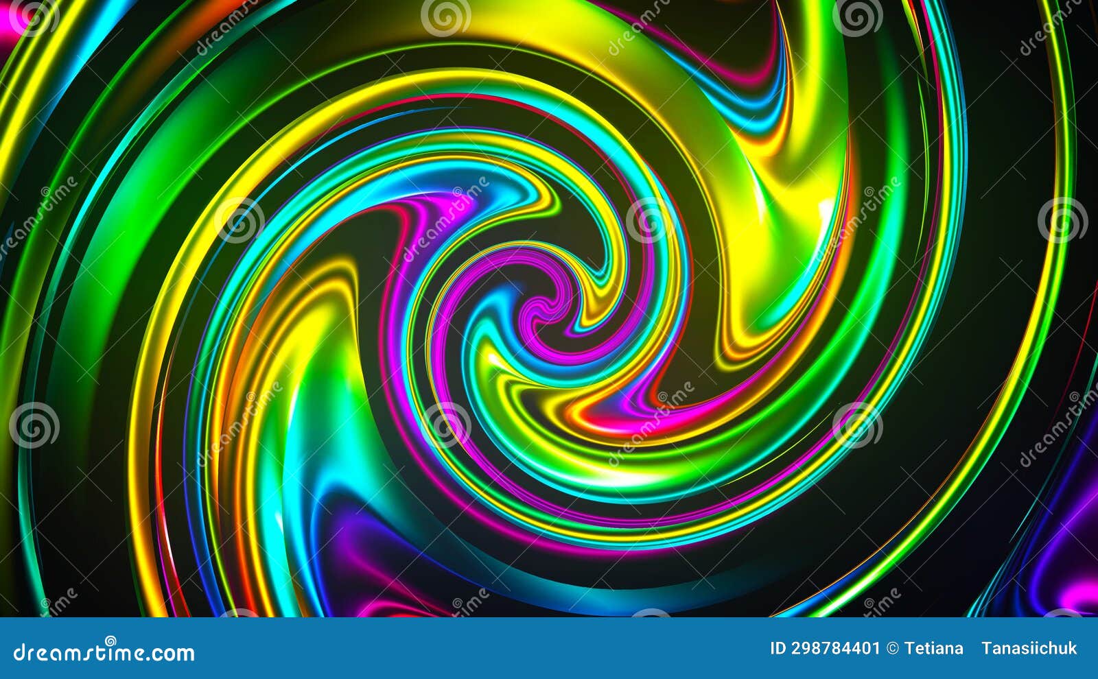 Abstract Glowing Multicolored Swirl Background. Concentric Optical ...
