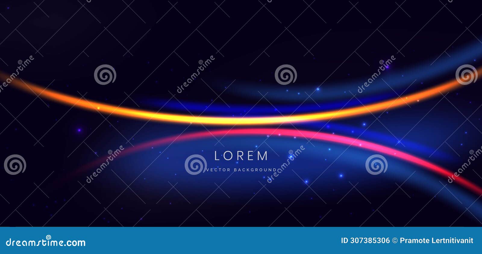 Abstract Glowing Neon Blue and Red Light Ray on Dark Blue Background ...