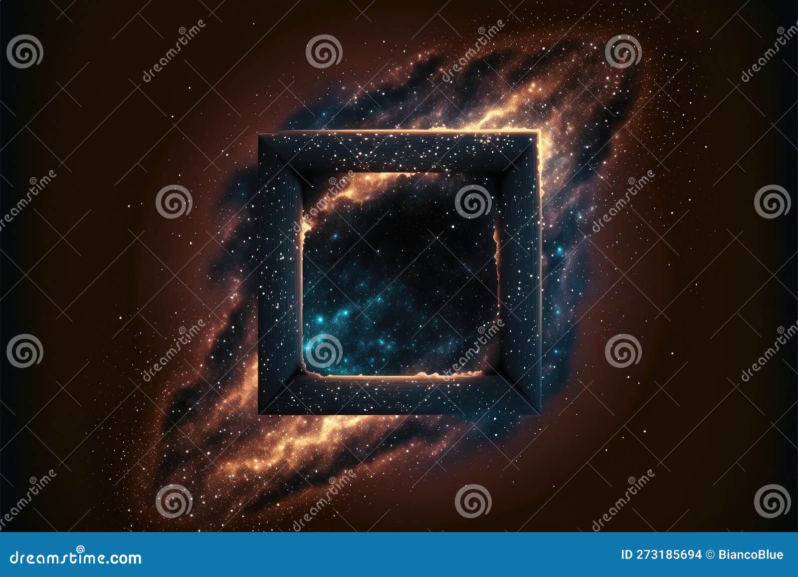 Abstract in Glowing Neon Starlight and Particles with Square Shape in ...