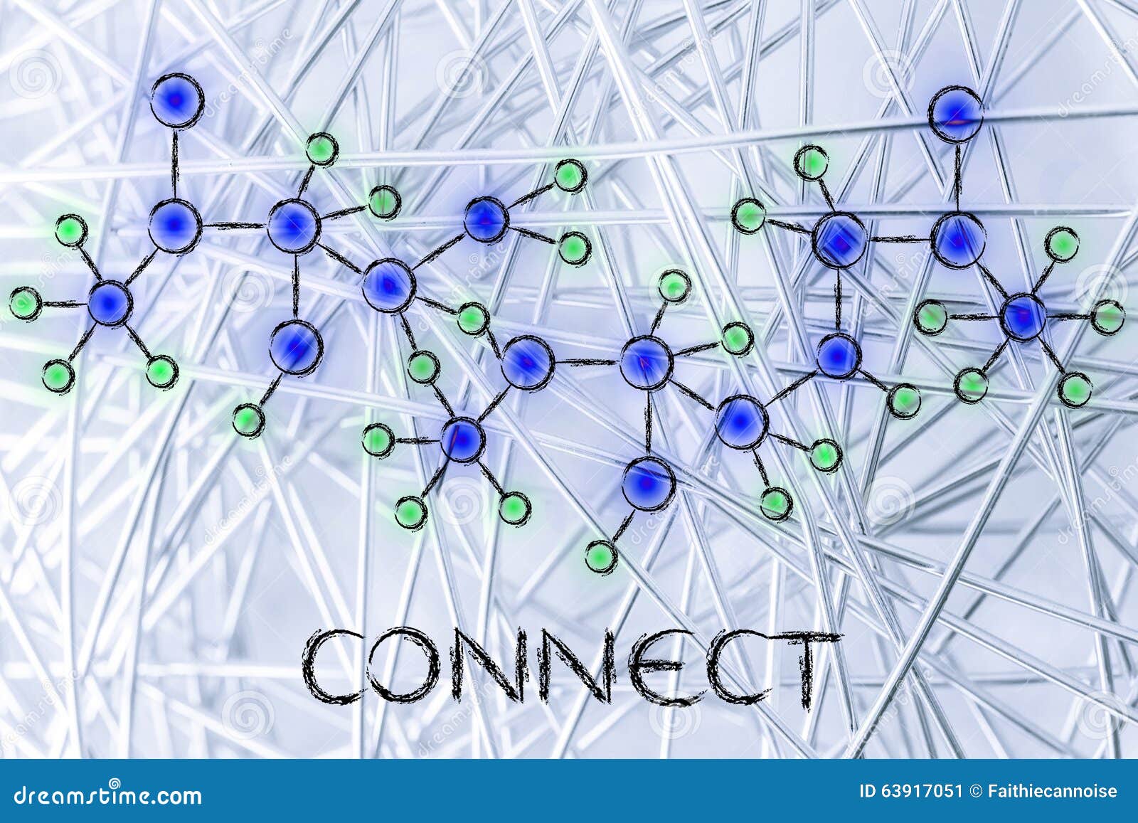 Abstract Glowing Network Illustration with Text Connect Stock Image ...
