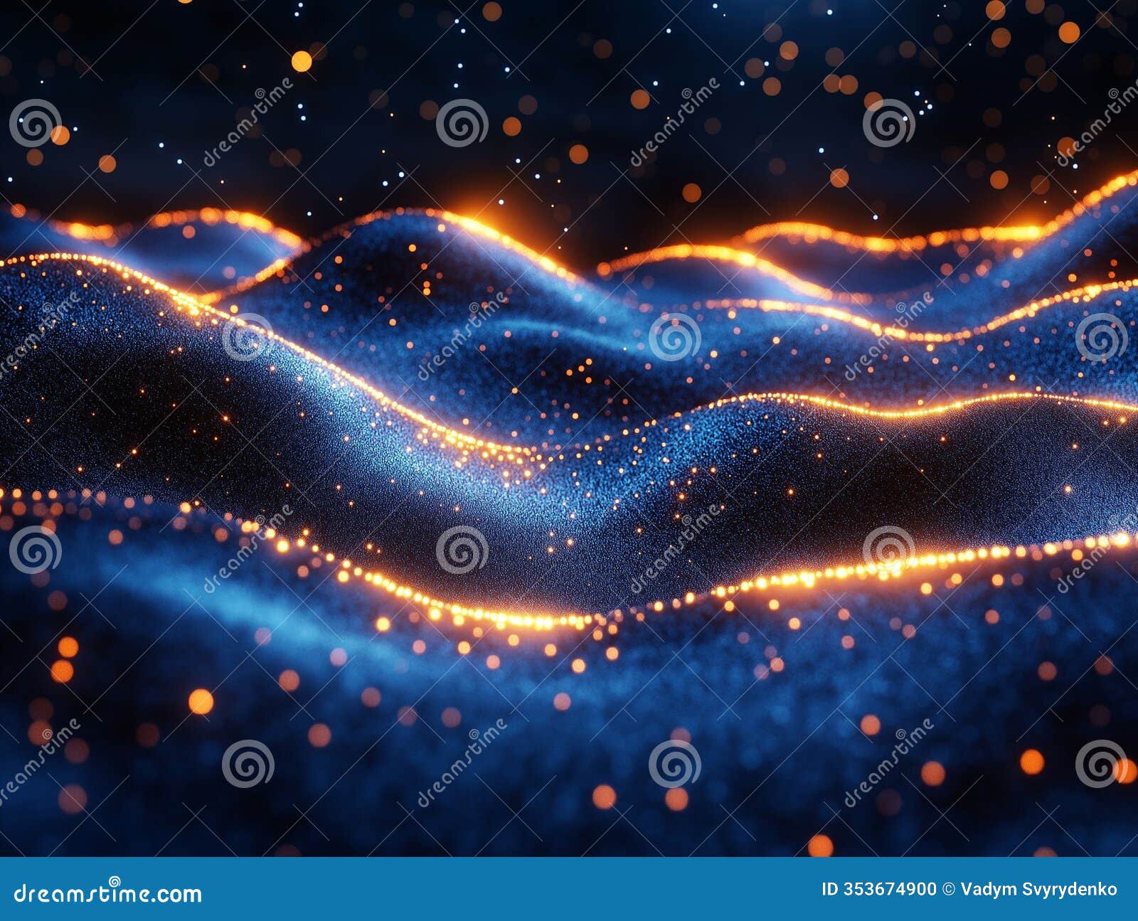 Abstract Glowing Particles Background Stock Illustration - Illustration ...