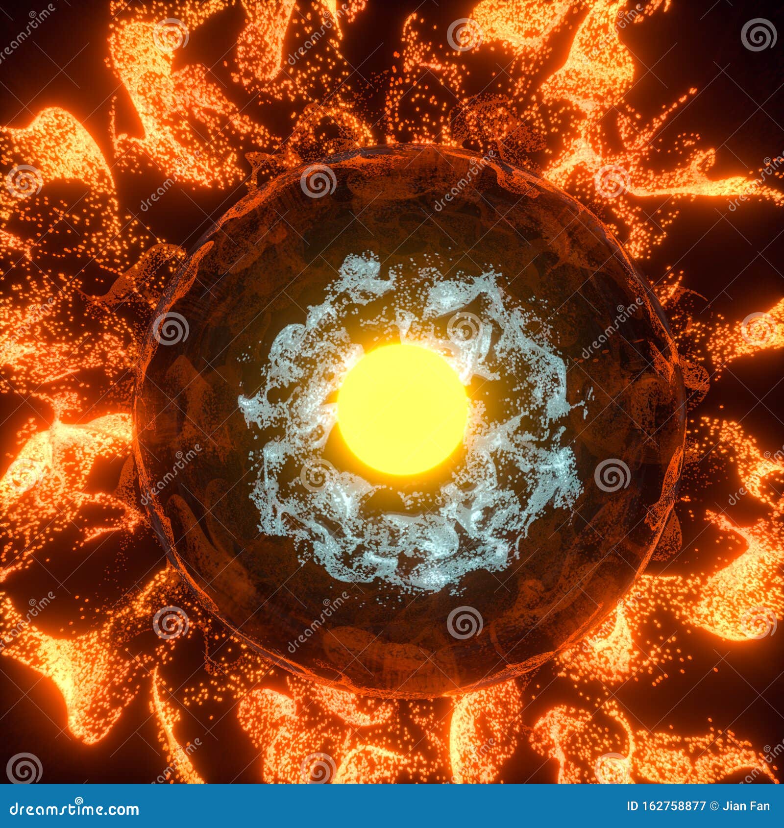 Abstract Glowing Particles with Brilliant Light, 3d Rendering Stock ...