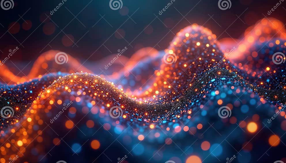 Abstract Glowing Particles Flow Network Connect Data Points. Futuristic ... Abstract Glowing Particles Flow Network Connect Data Points. Futuristic ...