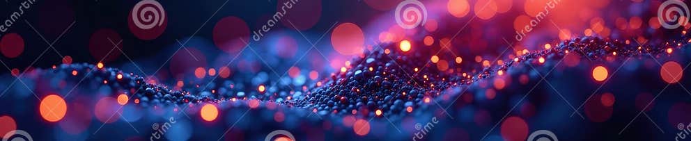 Abstract Glowing Particles Forming a Dynamic Mesh Network , Visual ...