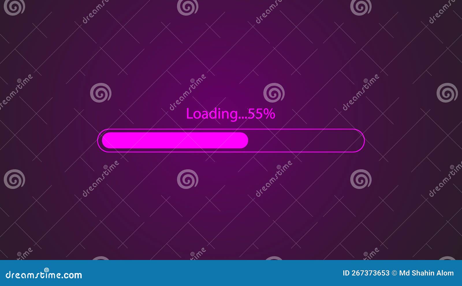 Abstract Glowing Pink Color Waiting Loading Bar Illustration on Pink ...