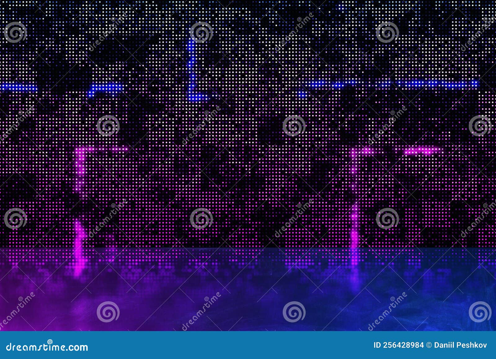 Abstract Glowing Pixel Wall Background. Large Led Projection Screens ...