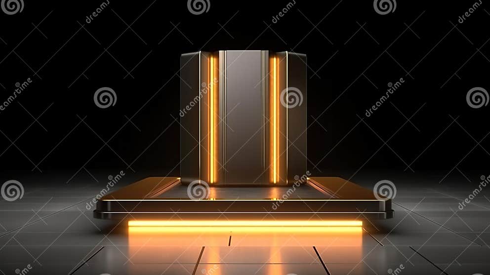 Abstract Glowing Platform stock illustration. Illustration of render ...